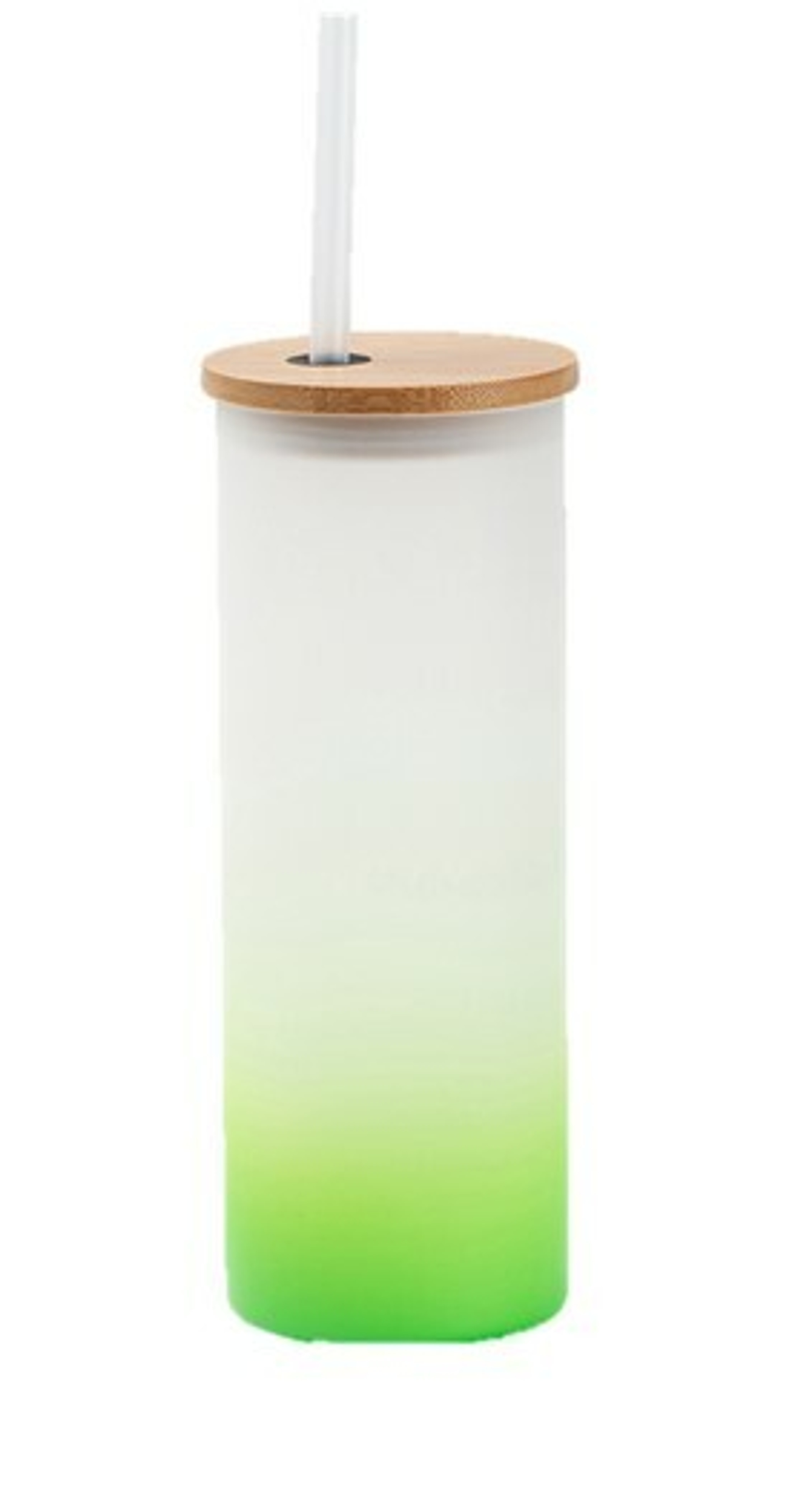 Set Of 5 25 Oz Gradient Frosted Glass Sublimation Tumblers W Bamboo Lid