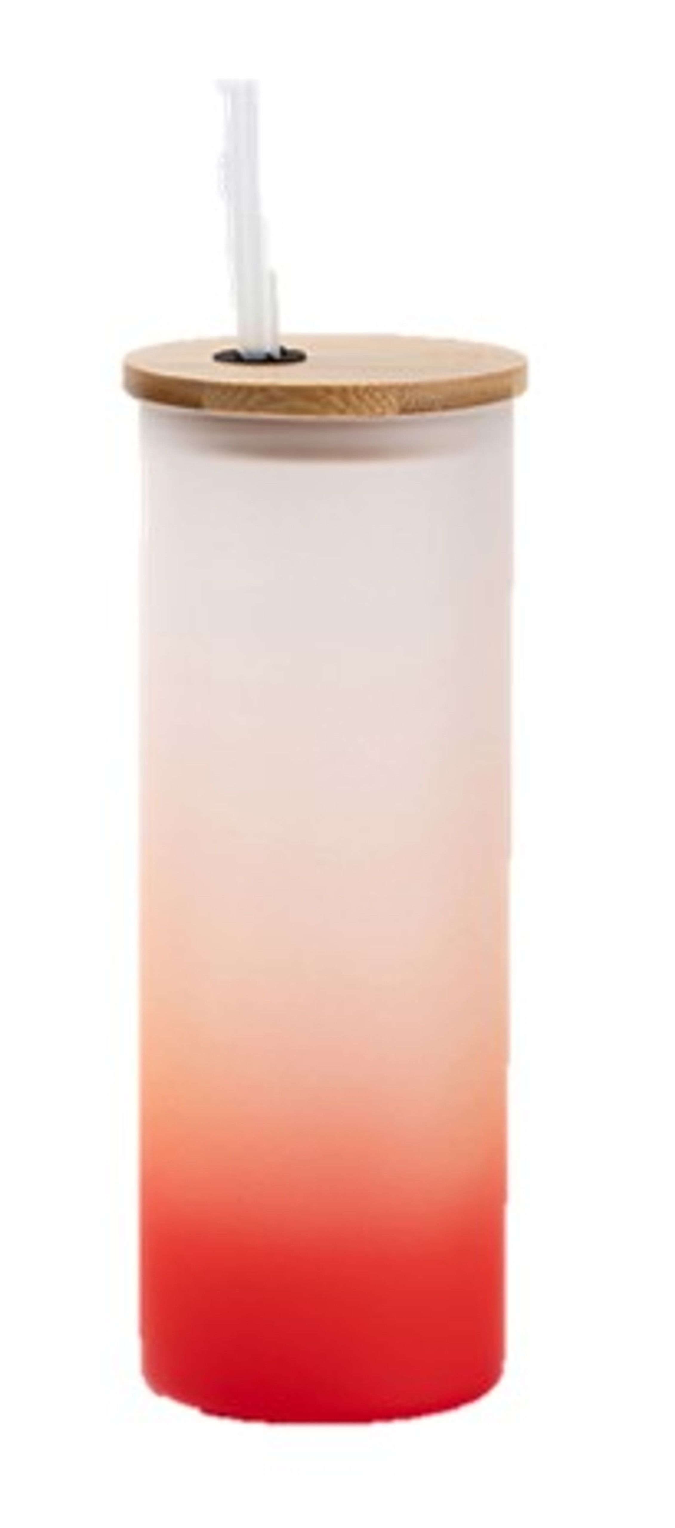 25 Oz Gradient Frosted Glass Sublimation Tumbler W Bamboo Lid Pink