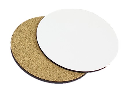 10 Pack - 3.8" Round MDF with Cork Backing Sublimation Coaster