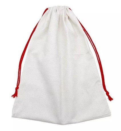 Medium Sublimation Burlap/Linen Santa Sack with Draw String - Plain