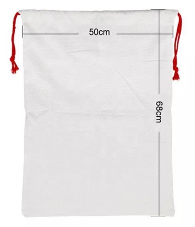 Medium Sublimation Burlap/Linen Santa Sack with Draw String - Plain