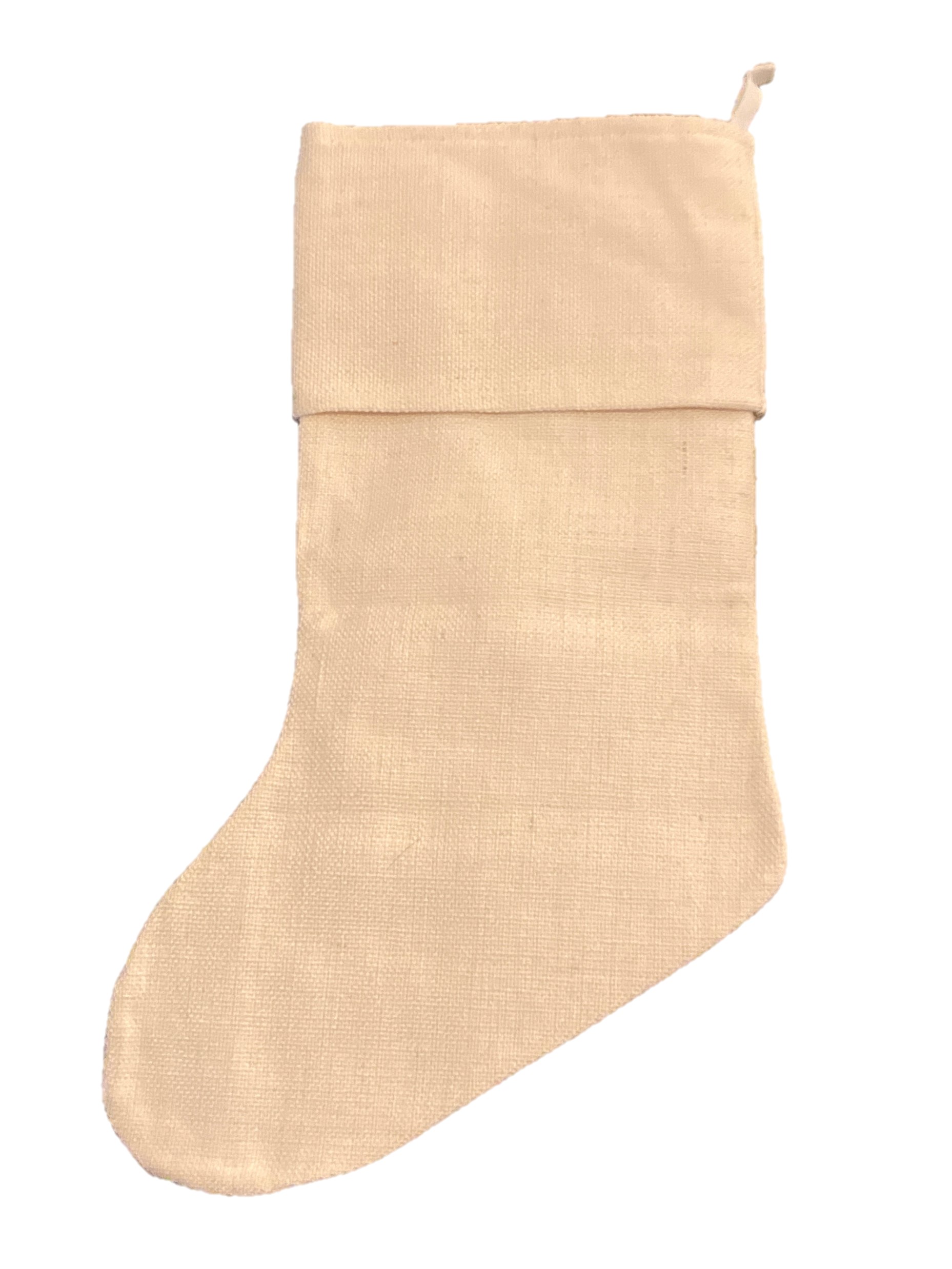 Large Sublimation Burlap/Linen Christmas Stocking - Plain