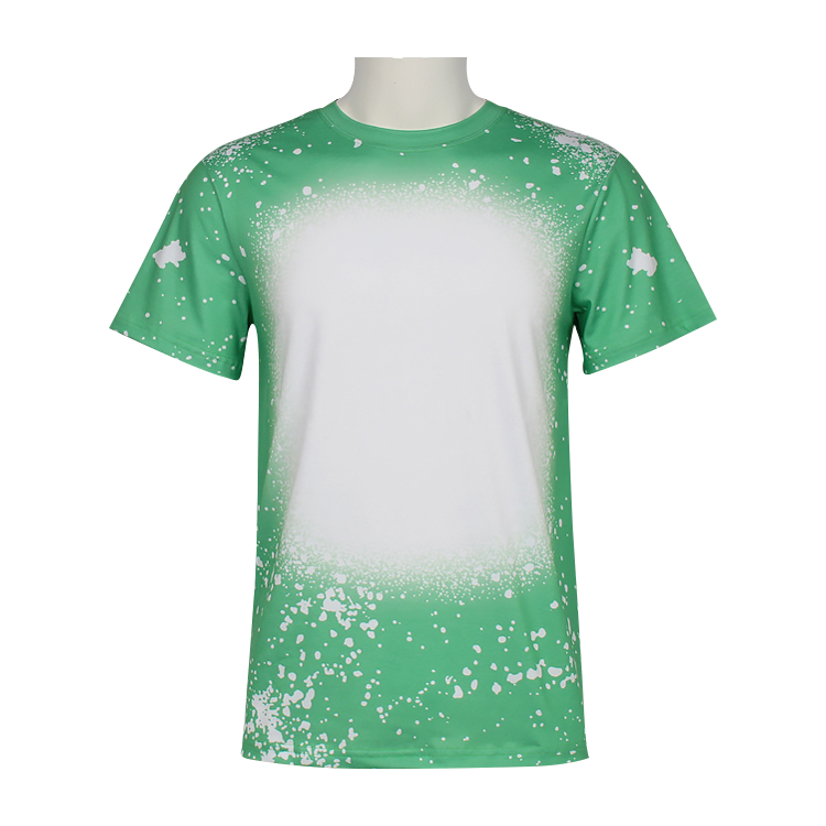 Youth Unisex Short Sleeve Crew Neck Polyester Sublimation Faux Bleach T ...