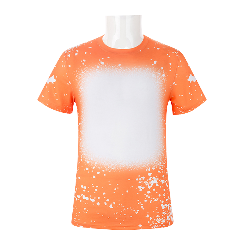 Youth Unisex Short Sleeve Crew Neck Polyester Sublimation Faux Bleach T ...