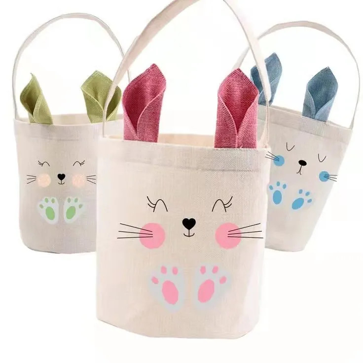 10" Sublimation Canvas Easter Basket with Ears
