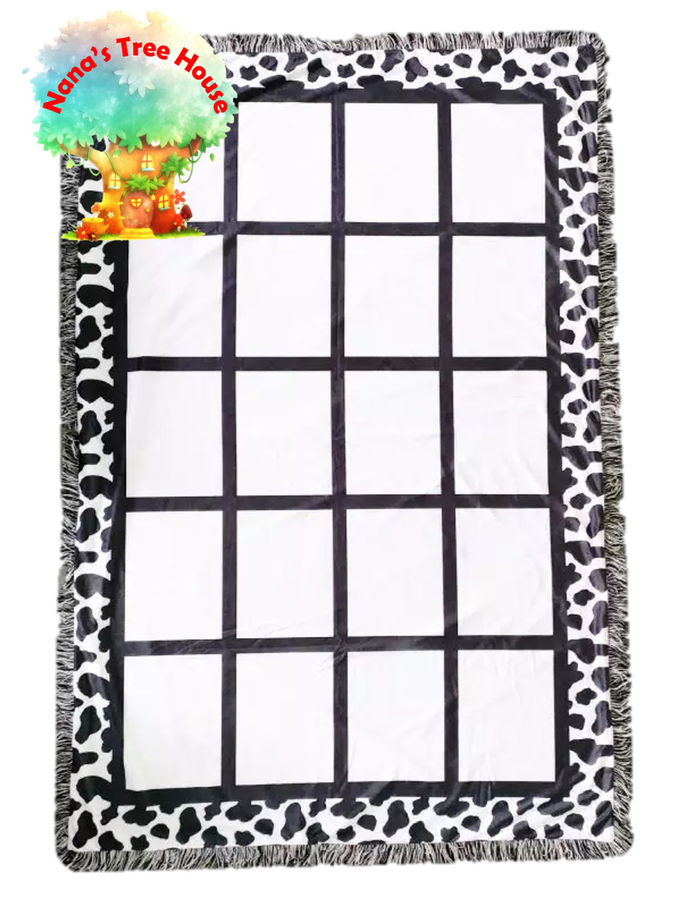 40" x 50" Sublimation 20 Panel Patterned Blanket - Cow Print