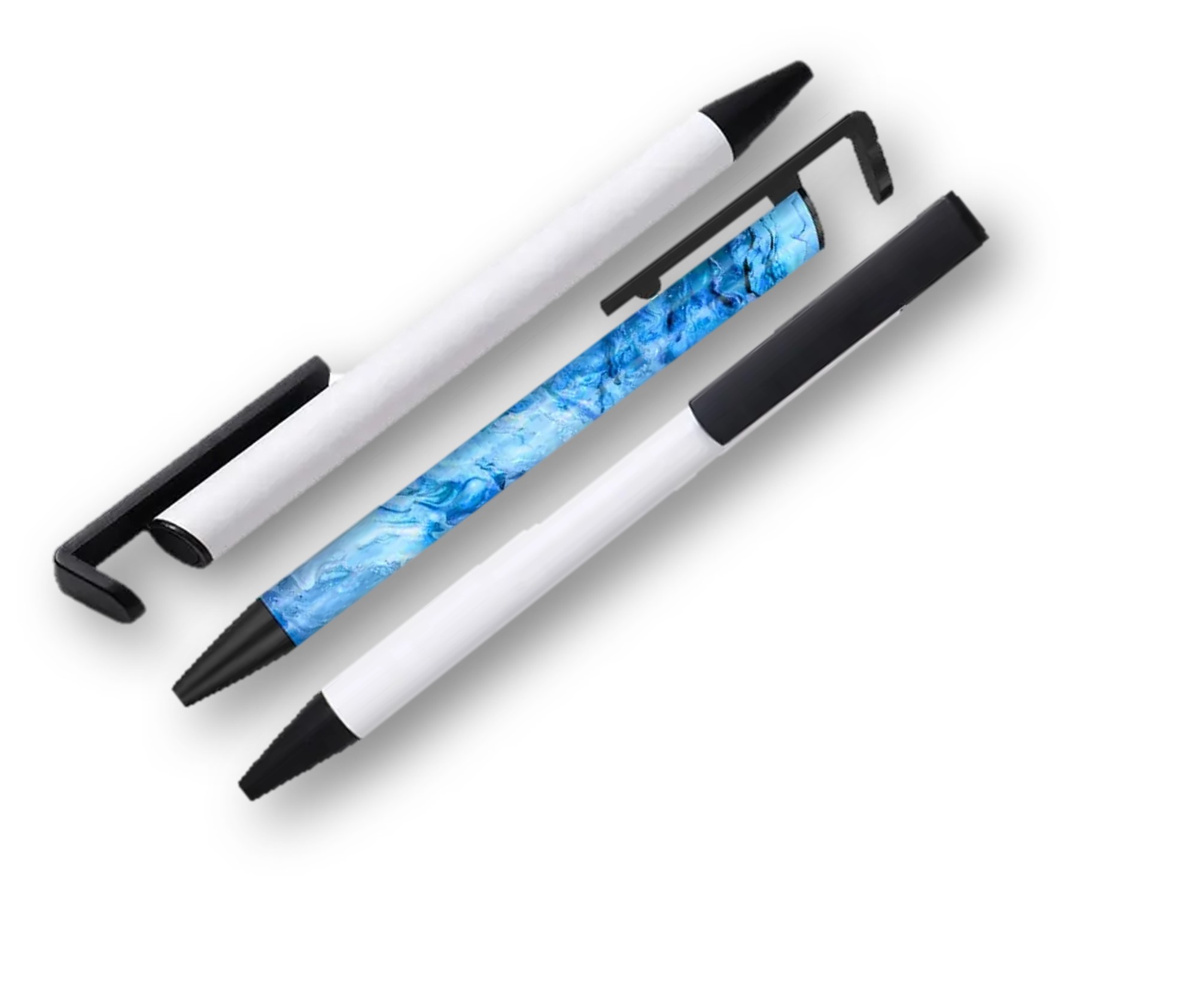 10 Pack - Sublimation White Body Black Ink Pen