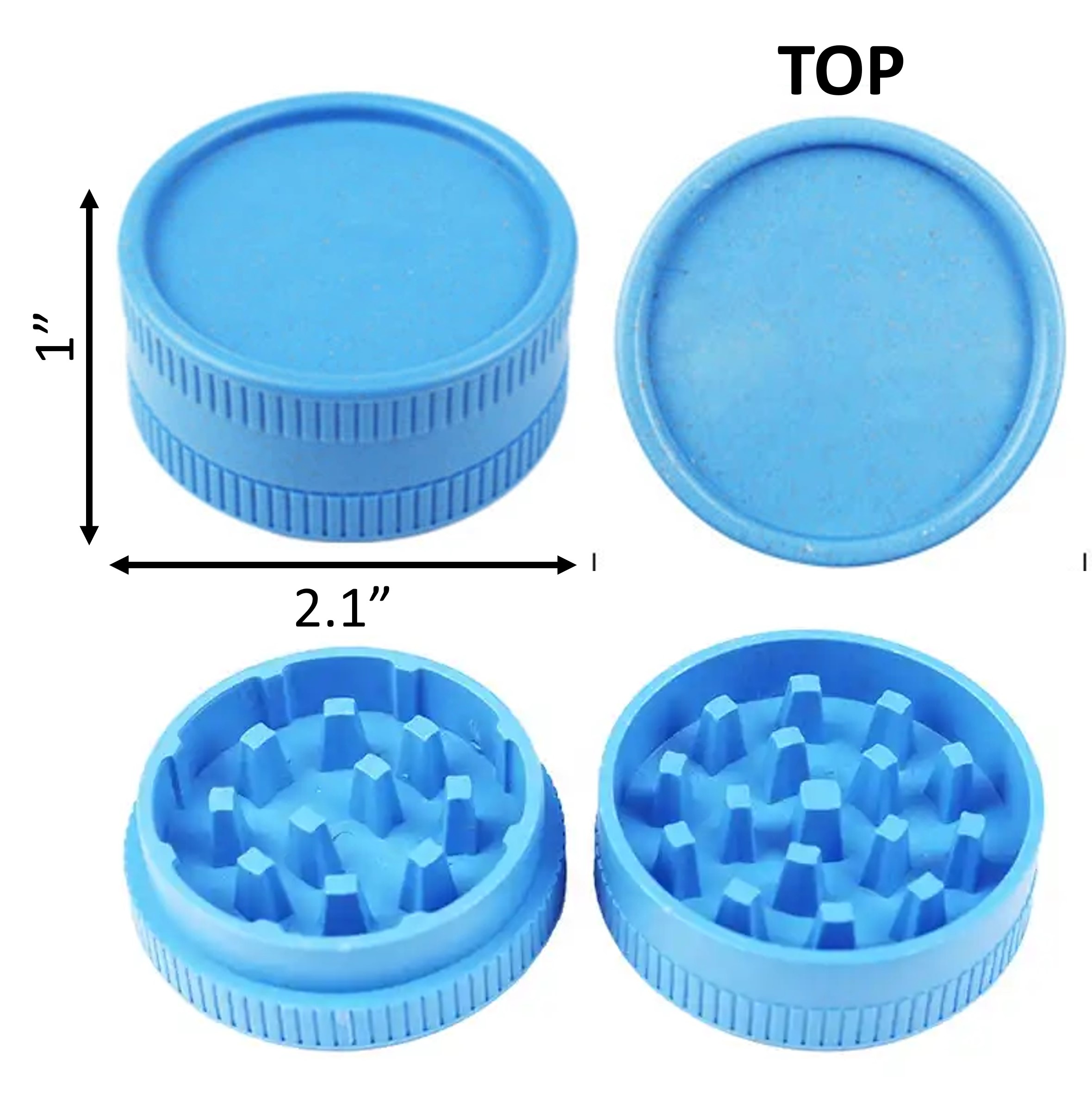 1 Part 2" Plastic Herb Grinder with 2 Sublimation MDF Inserts - 6 ...