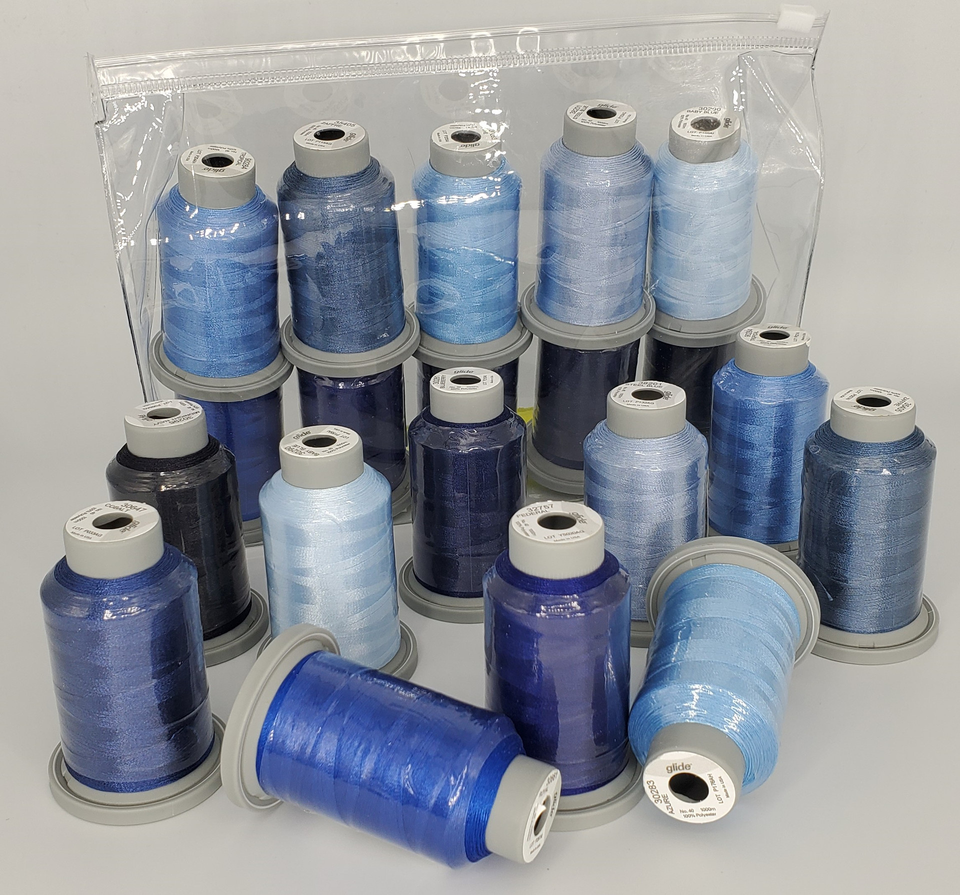 Blue Collection Glide Thread, 12 Spools - Teryl Loy Enterprises