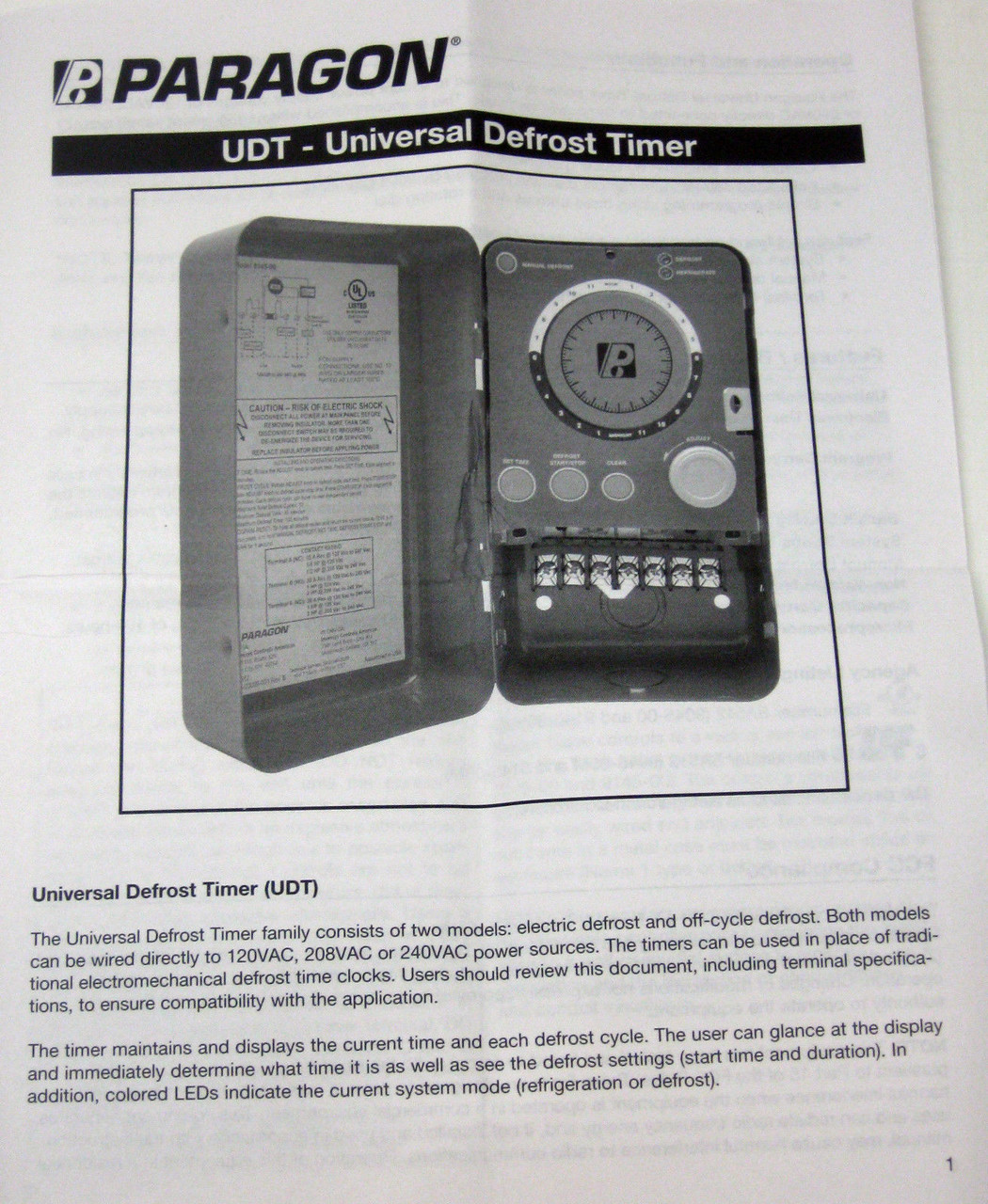 Paragon Commercial Defrost Timer | McCombs Supply Co | 9145-00