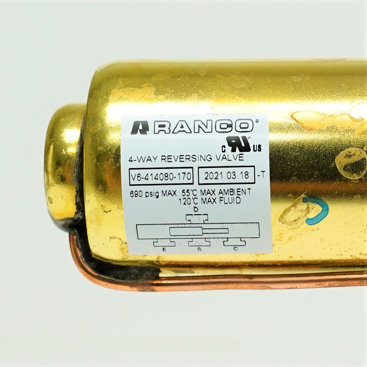 Ranco Reversing Valve 7/8 x 1/2 in | McCombs Supply Co | V6-414080-170