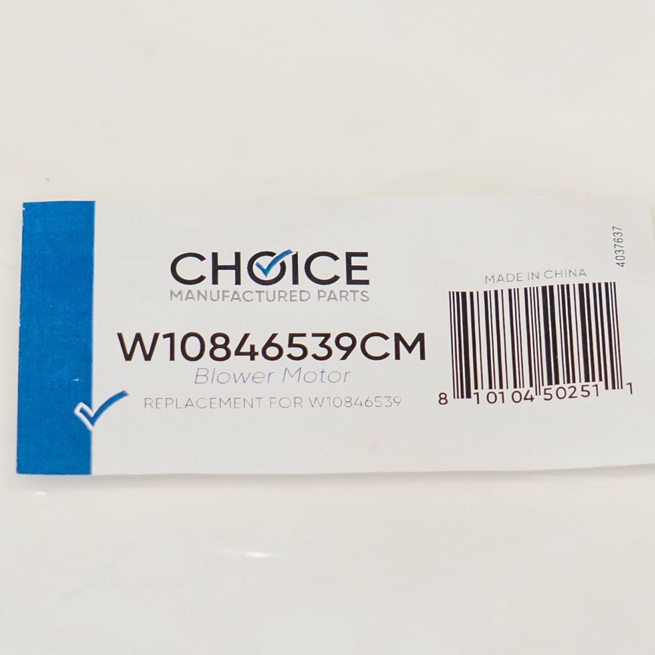 Refrigerator Ice Room Motor for Whirlpool | McCombs Supply | W10846539
