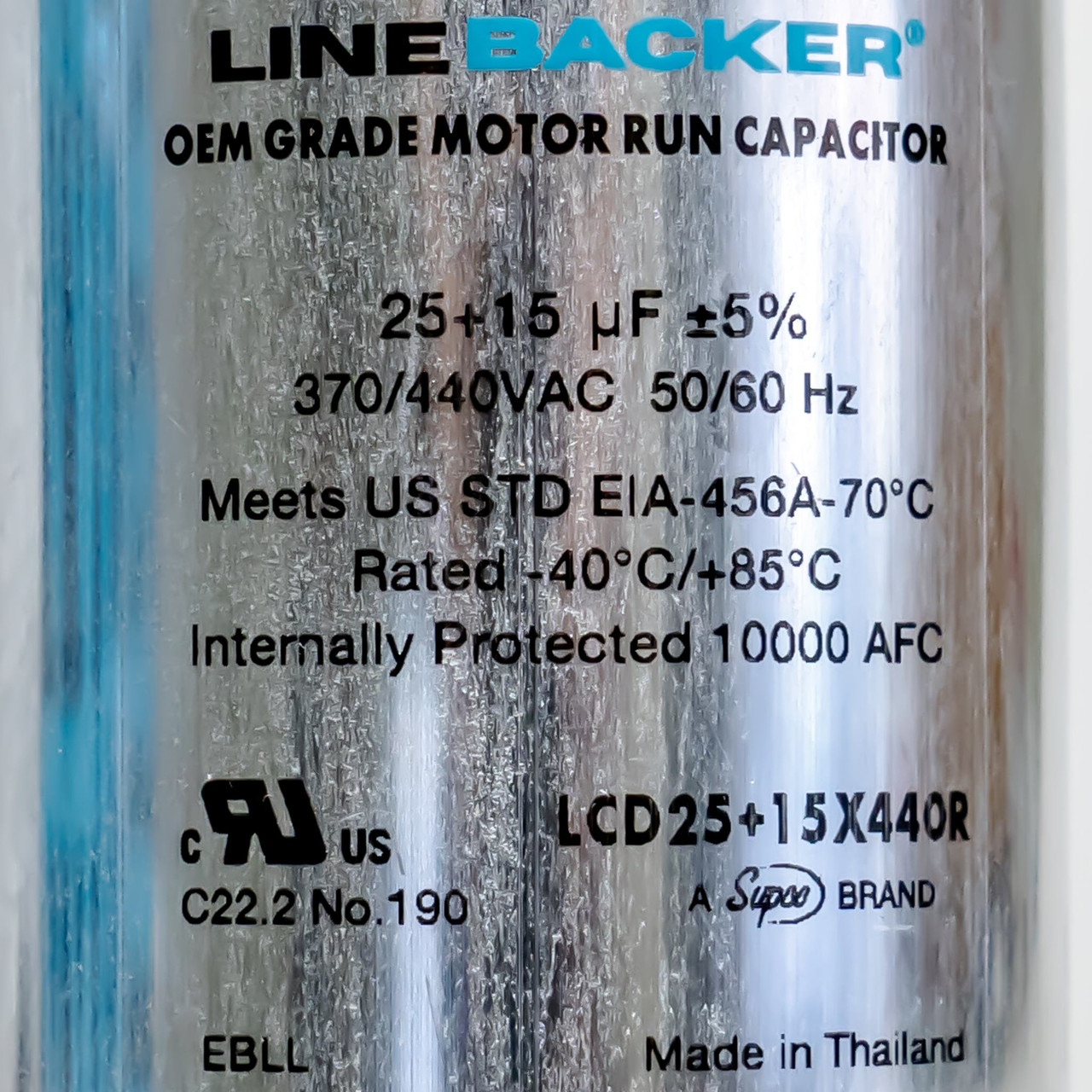 Supco Linebacker 25/15 MFD 440V Round Run Capacitor | McCombs Supply