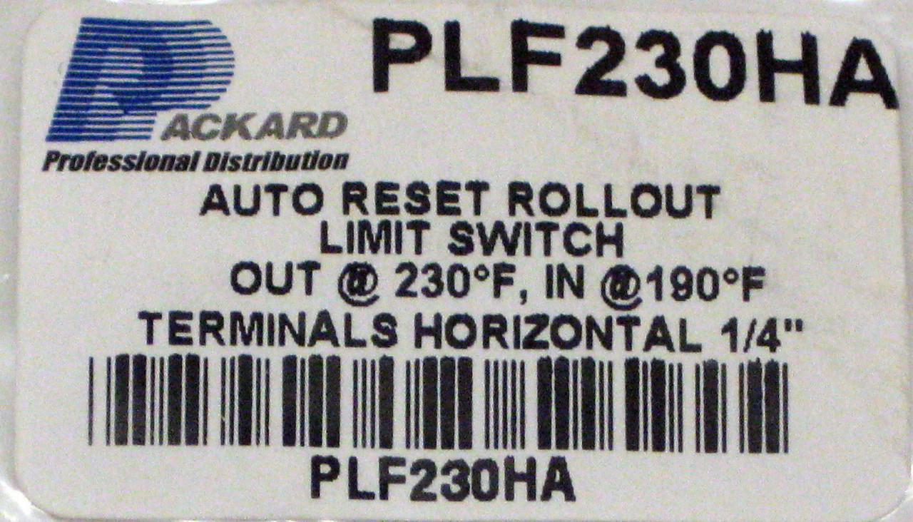 Limit Thermostat Flush Mount | McCombs Supply Co | PLF230HA