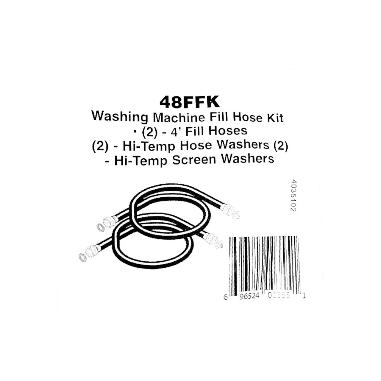 Washing Machine Rubber Fill Hose Set 4' | McCombs Supply Co | 48FFK