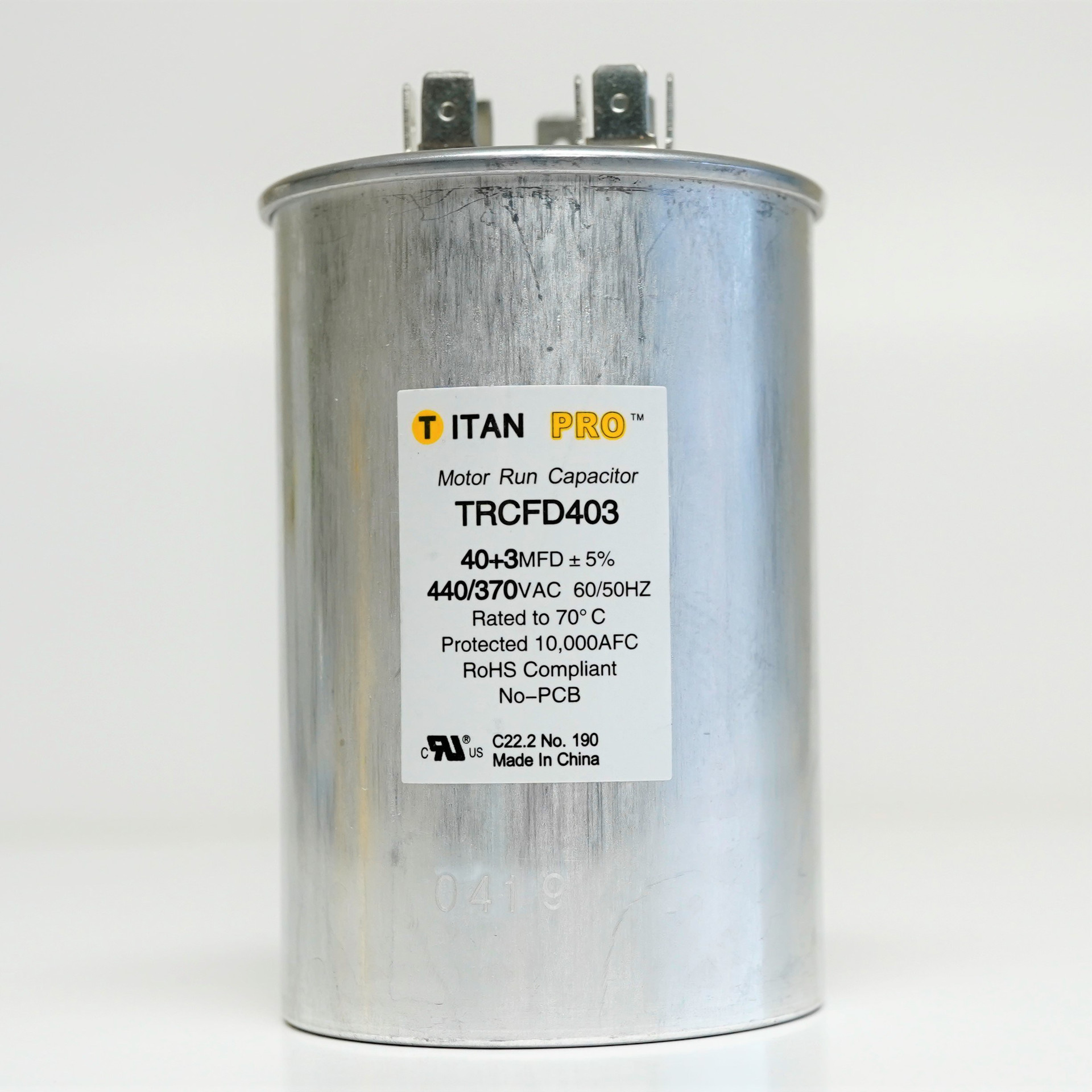 TRCFD403 40/3 MFD 440V Round Dual Run Capacitor | McCombs Supply Co
