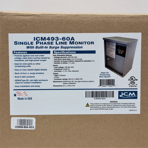 ICM Single Phase Line Monitor | McCombs Supply Co | ICM493-60A