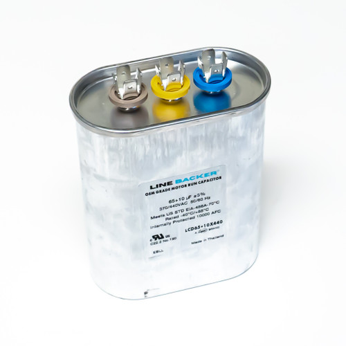 Supco Capacitor Oval Dual Run 65 + 10 Mfd for HVAC Motors Compressors ...