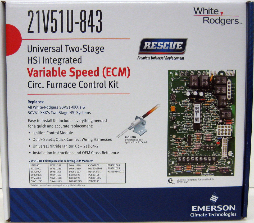 White Rodgers Furnace Board Control Kit | McCombs Supply | 21V51U-843
