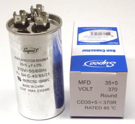 CD35+5X370R 35/5 MFD 370V Round Dual Run Capacitor | McCombs Supply Co