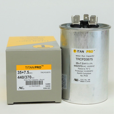 TRCFD3575 35/7.5 MFD 440V Round Dual Run Capacitor | McCombs Supply Co