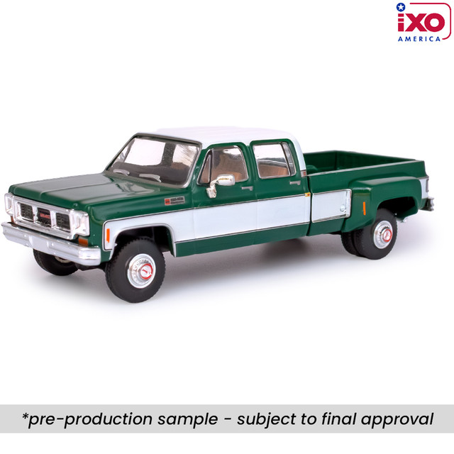 1:64 Scale 1973 GMC Sierra Grande 3500 Crew Cab Dually - Glenwood Green ...