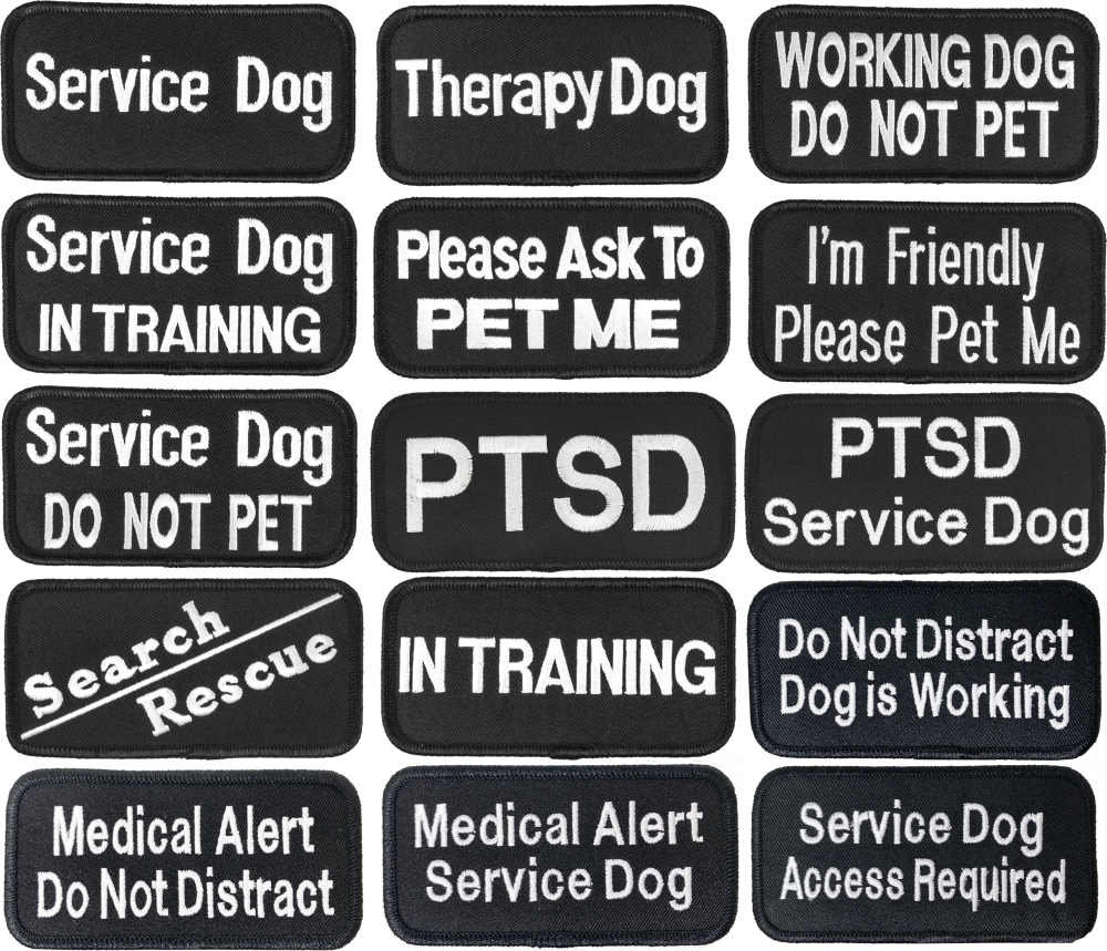 Service Dog Patches: Standard, Custom Text, & graphics