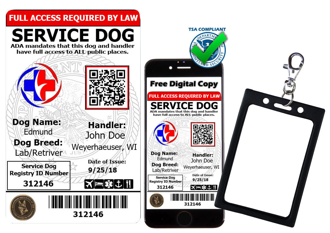 Registered Service Dog & Handler Laminated ID Card at Active Dogs