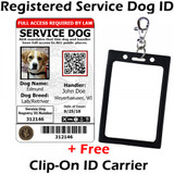 Registered Service Dog & Handler Laminated ID Card at Active Dogs