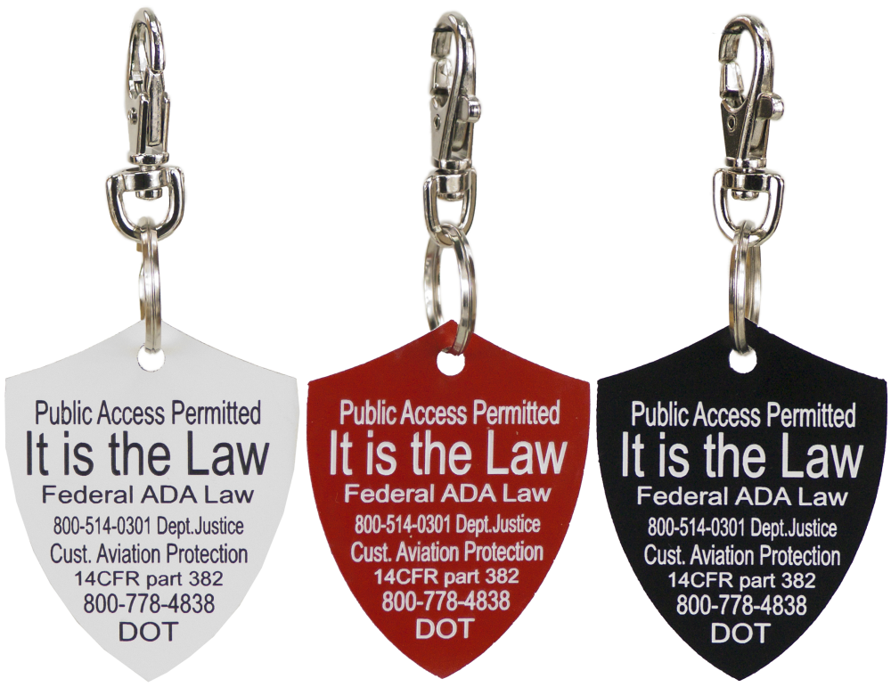 Activedogs.com Engraved Service Dog 2-Sided Travel Tag, 2" x 2.5"