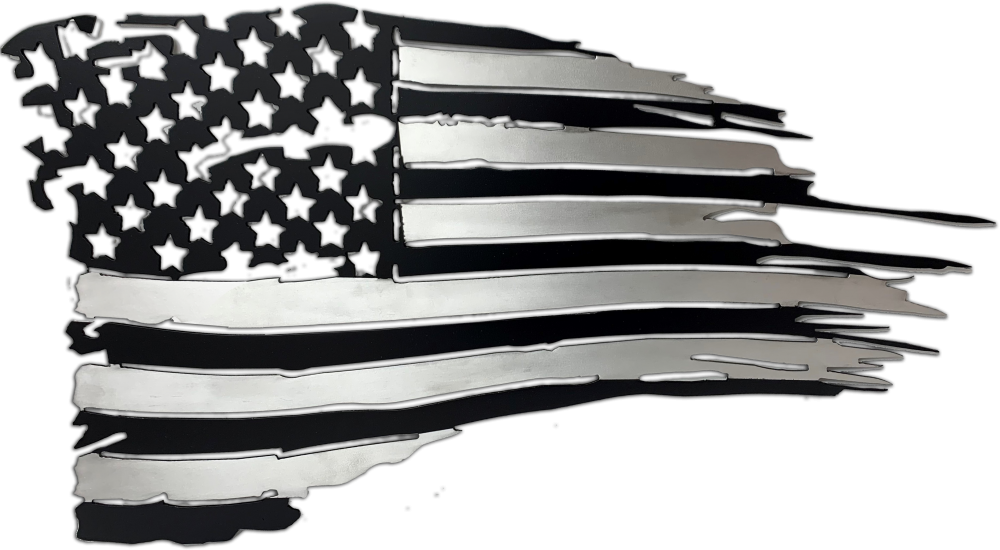 Tattered American Flag, Outdoor Aluminum - ActiveDogs.com