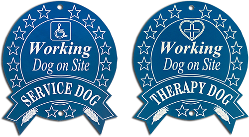 Engraved Service / Therapy Dog Sign w/ Suction Cups - ActiveDogs.com