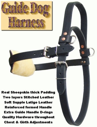 Leather Guide Dog Harness w/ Steel Bar Handle - ActiveDogs.com