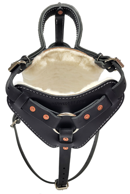 ActiveDogs Leather Service Dog Mobility Harness w/ ID Card Window