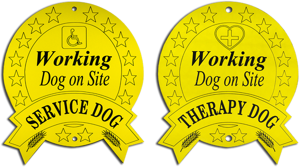 Engraved Service / Therapy Dog Sign w/ Suction Cups - ActiveDogs.com