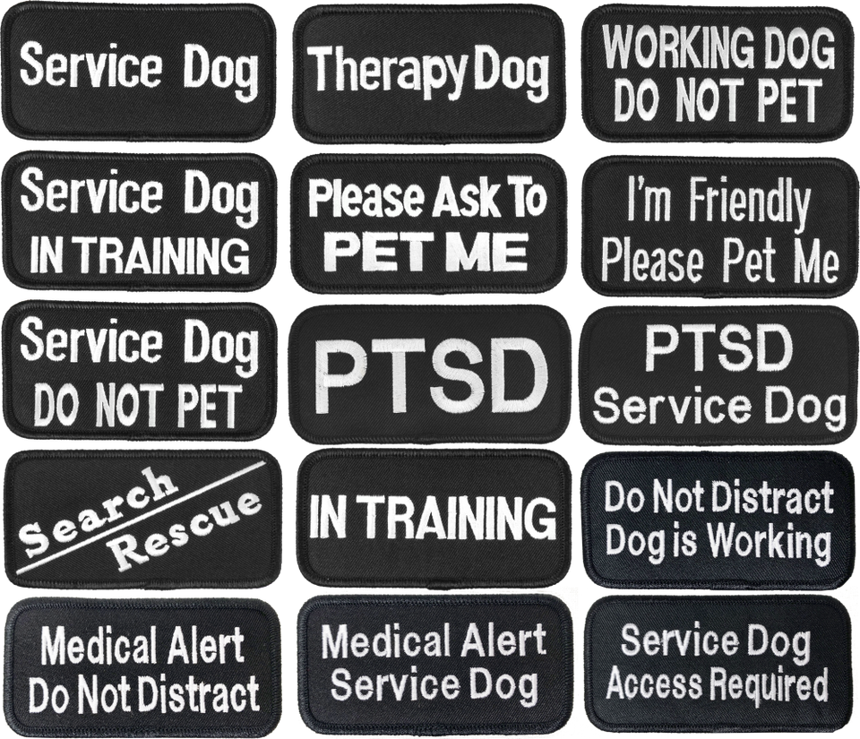 Service Dog Patches: Standard, Custom Text, & graphics
