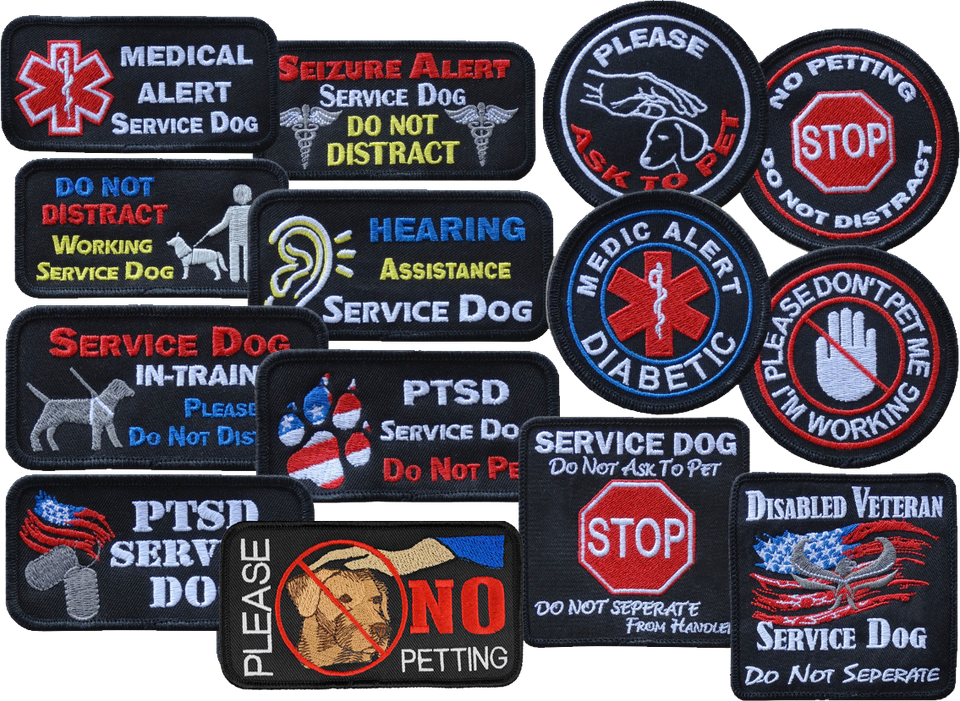 Service Dog Patches: Standard, Custom Text, & graphics