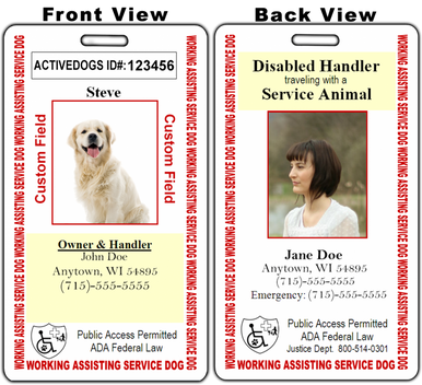 Metal Service Dog & Handler ID Badge, 2-Sided Tag - ActiveDogs.com