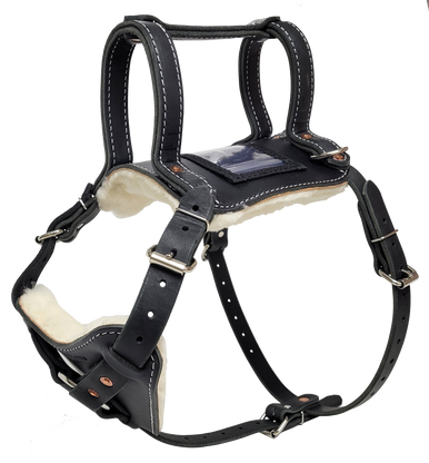 ActiveDogs Leather Service Dog Mobility Harness w/ ID Card Window