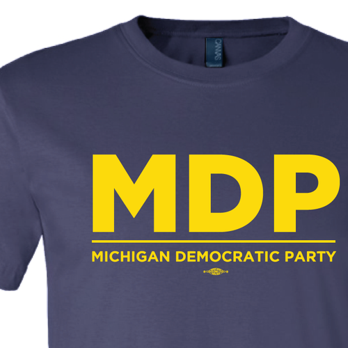 MDP Official Logo - (Maize on Navy Tee) - Michigan Democratic Party ...