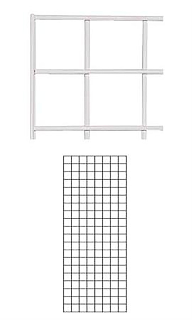 2' X 5' White Wire Grid Panel