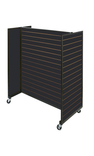 Black Metal Framed Rolling Slatwall Gondolas without shelves 50"W x 53 ...