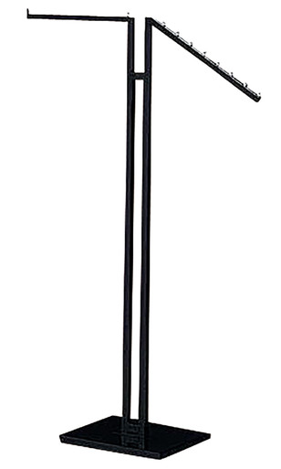 Black 2-Way Clothing Rack with Straight & Slanted Arms