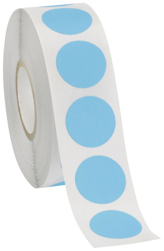 Blue Self-Adhesive Labels - ¾" Diameter Circle - Roll of 1,000