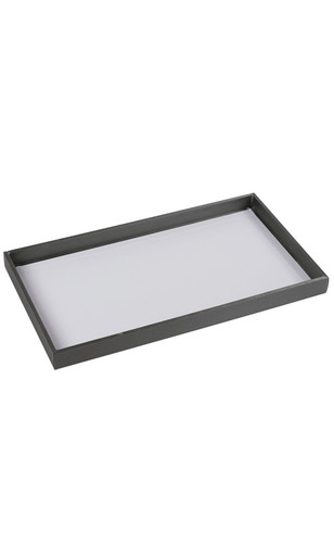 Gray Large Open Top Tray - 14 3/4L” x 8 1/4"W x 1”D - Set of 3