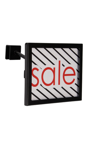 Rectangular Black Faceout Sign Holder for Dimensional Hangrail - Case of 2