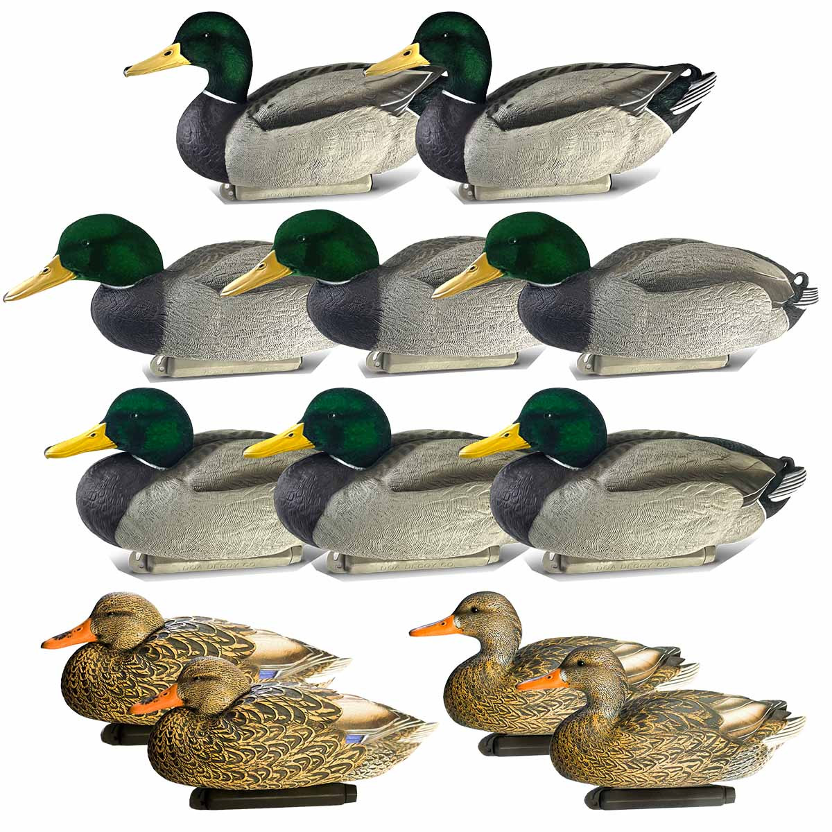 DOA Decoys Floating Mallards with Flocked Heads, 12 Pack | Rogers ...