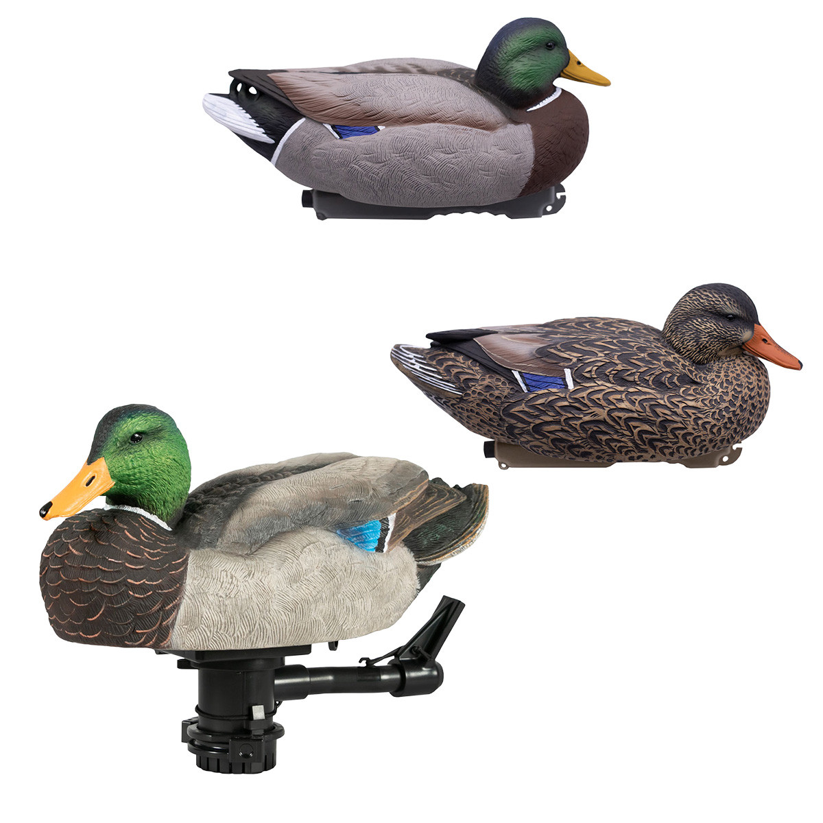 Lucky Duck Swimmer 2.0 Max Motion Decoy & FA Mallard Drake & Hen Rester ...