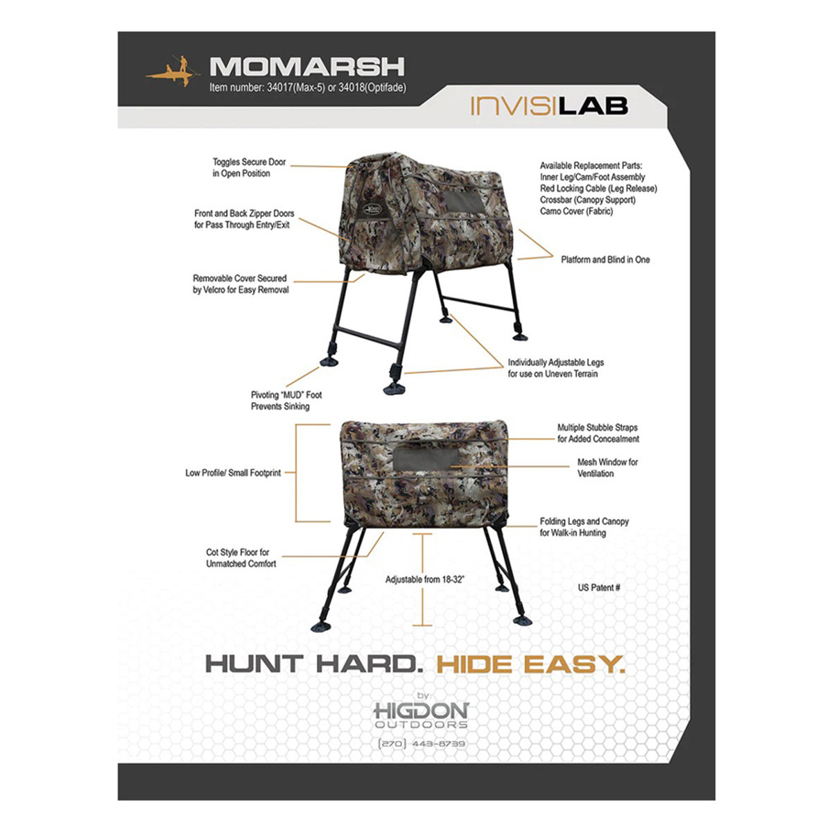MOmarsh InvisiLab Dog Blind - Mossy Oak Original Bottomland | Rogers ...