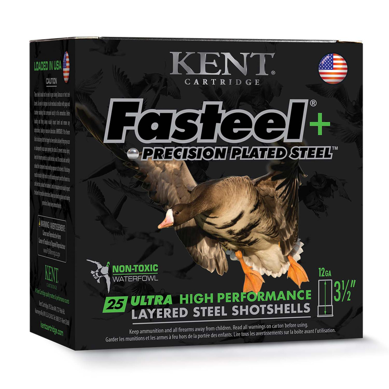 Kent 12 Gauge 3 1/2" 1 1/2oz 1450FPS Fasteel+ Precision Plated Steel ...